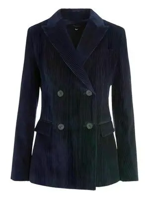 Max Mara Corduroy Double-breasted Blazer - Blue