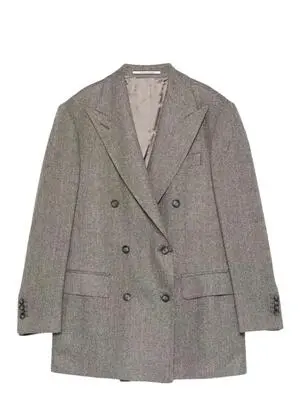 Tagliatore Herringbone Double-breasted Jacket - Grey