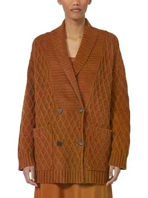 Max Mara Mirca Cable-knit Cardigan - Brown