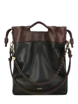 Loewe Chain-detail Leather Shoulder Bag - Black