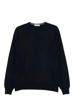 GIUUNO Crew-neck Fine Knit Sweater - Blue