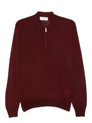 GRAN SASSO Polo-collar Half-zip Sweater - Red