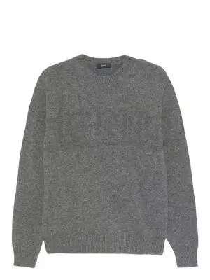 Herno Logo-embossed Crew-neck Sweater - Grey