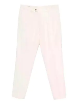 GRAN SASSO Pleated Cotton Trousers - Neutrals