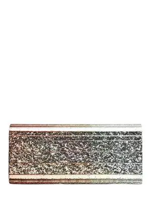 JIMMY CHOO Glitter-embellished Clutch - Silver