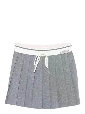 Casablanca Pleated Mini Skirt - Silver