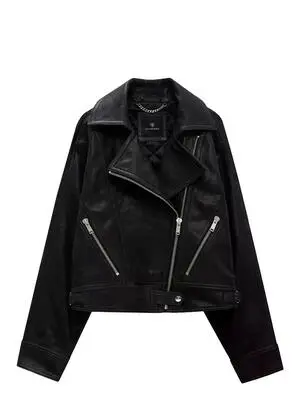 ANINE BING Julie Leather Jacket - Black