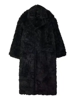 Camper Teddy-effect Faux-fur Coat - Black