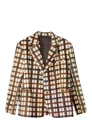CAMPER Checked Leather Jacket