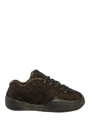ERL Vamp Faux-fur Trim Sneakers - Brown