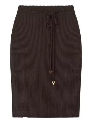 AERON Wool Blend Midi Skirt - Brown