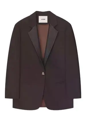 AERON Leather-Trimmed Blazer