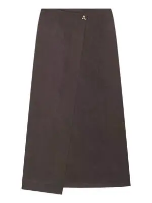 AERON Asymmetric Wrap Skirt - Brown