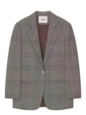 AERON Checked Single-breasted Blazer - Grey