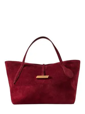 LIFFNER Petite Penne Leather-trimmed Suede Tote - Red