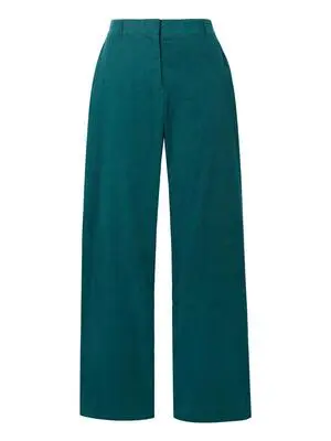 LA LIGNE Alain Cotton-corduroy Wide-leg Pants - Blue