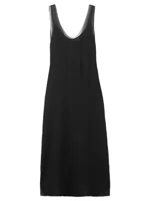 TOTEME Layered Silk-chiffon Midi Dress - Black