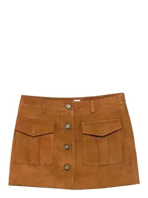 THE GARMENT Flap-pocket Mini Skirt - Brown