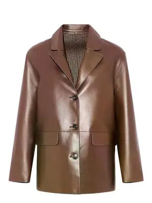 YVES SALOMON Leather Jacket - Brown