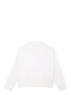 THE WHITE COMPANY Crewneck Wool And Cashmere-blend Jumper With Silk Trim - Porcelain