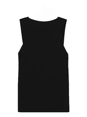 REISS Stretch-knit Low-back Vest - Black