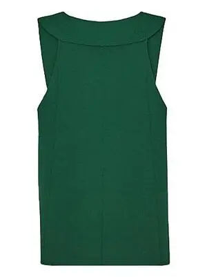 REISS Stretch-knit Low-back Vest - Green