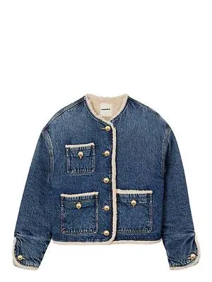 Sandro Patch-pocket Relaxed-fit Denim Jacket - Blue Jean