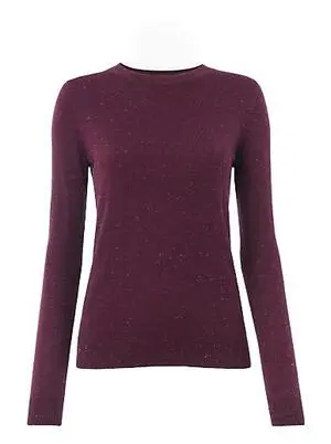Whistles Slim-fit Metallic-knit Jumper - Plum/claret