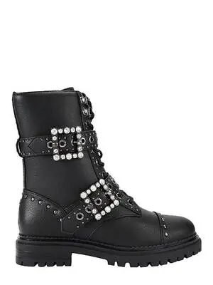 Kurt Geiger Tank Faux-leather Biker Boots - Black