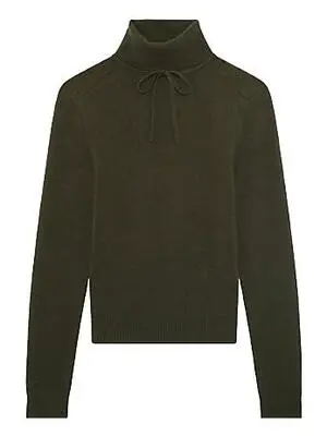 The Kooples Cashmere Blend Jumper With Embroidered Detail - Kaki