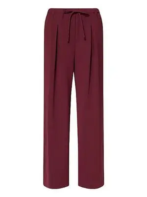 Theory Pleated Relaxed-fit Woven Trousers - Grenache