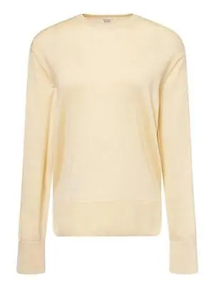 TOTÊME Round-neck Wool And Silk Jumper - Champagne