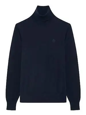 The Kooples Logo-embroidered Wool Jumper - Navy