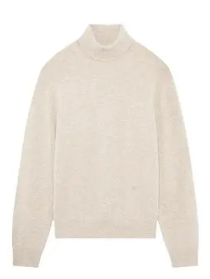 The Kooples Relaxed-fit Cashmere-blend Jumper - Beige Melange