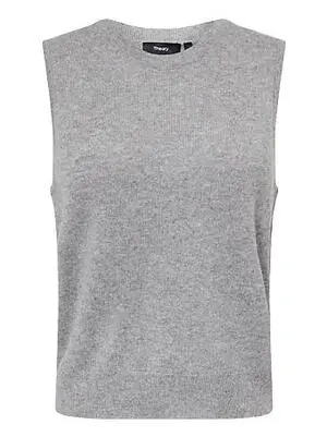 Theory Sleeveless Crewneck Cashmere Top - Husky
