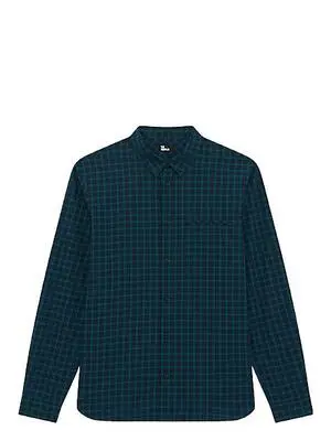 The Kooples Checked Slim-fit Cotton Shirt - Navy-green