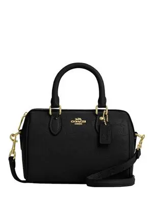 COACH® Mini Rowan Crossbody Bag - Pebbled Leather/gold/black