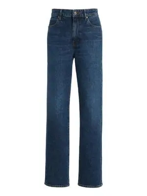 FRAME The Ruler High-rise Straight-leg Jeans - Dark Wash