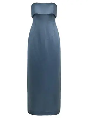 Bondi Born Kobe Strapless Crinkled-satin Maxi Dress - Blue