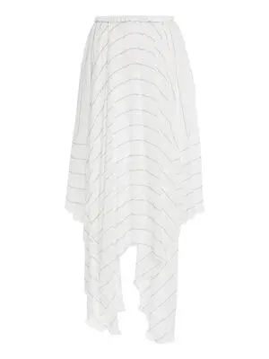 Bondi Born Capri Striped Chiffon Maxi Skirt - White