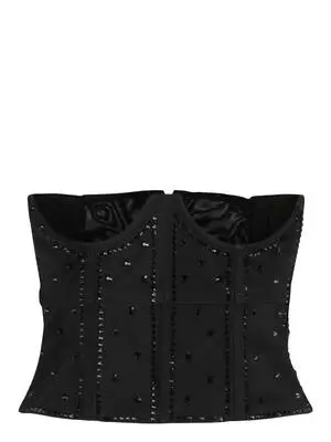 Gucci Sequin Embroidered Corset Top - Black
