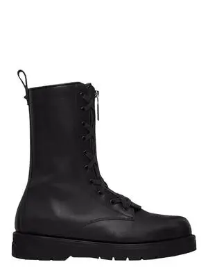 Valentino Garavani Combat Leather Boots - Black