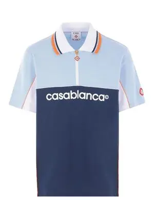 Casablanca Oversized Color Block Polo - Blue