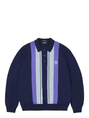 PALACE X Fred Perry Long Sleeve Knitted Shirt - Purple