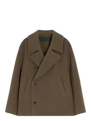 LEMAIRE Boxy Pea Coat - Brown