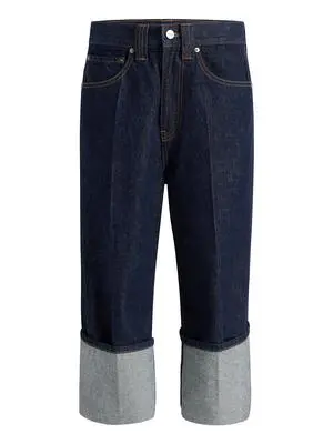 Khaite Boyle Cuffed Capri Jeans - Dark Wash