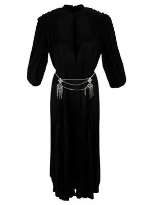 Gucci Cape Sleeve Crystal-embellished Gown - Black