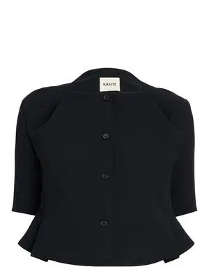 KHAITE Franc Crepe Peplum Jacket