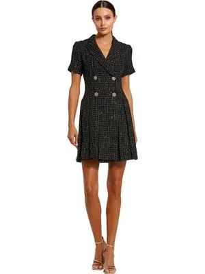 Mac Duggal Tweed Blazer Mini Dress - Black