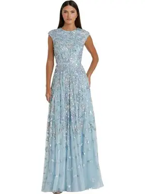 Mac Duggal Sequined A-line Gown - Blue